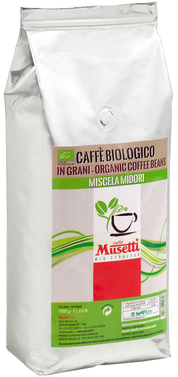 Musetti Espresso Miscela Midori 1000g beans » Organic espresso
