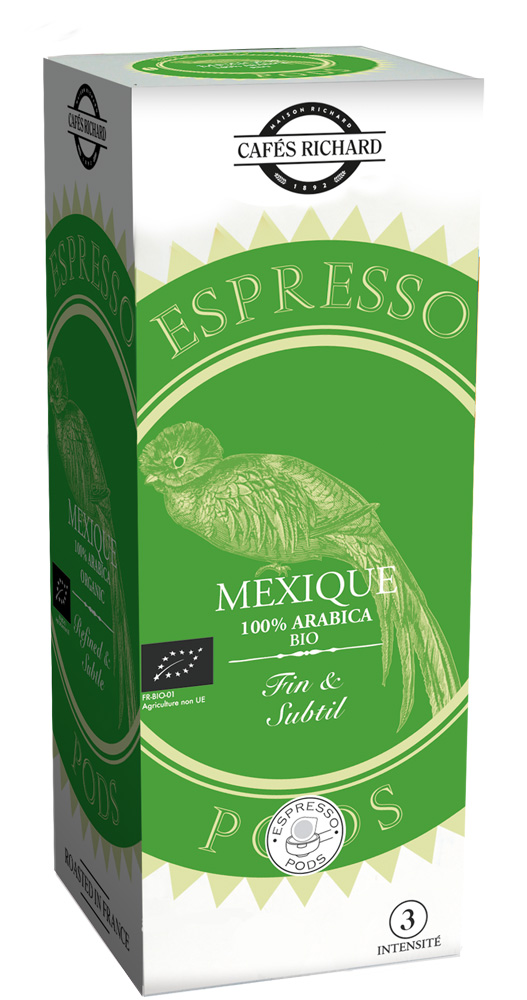 Café Richard Mexico ESE Pods - Organic coffee roasted in France